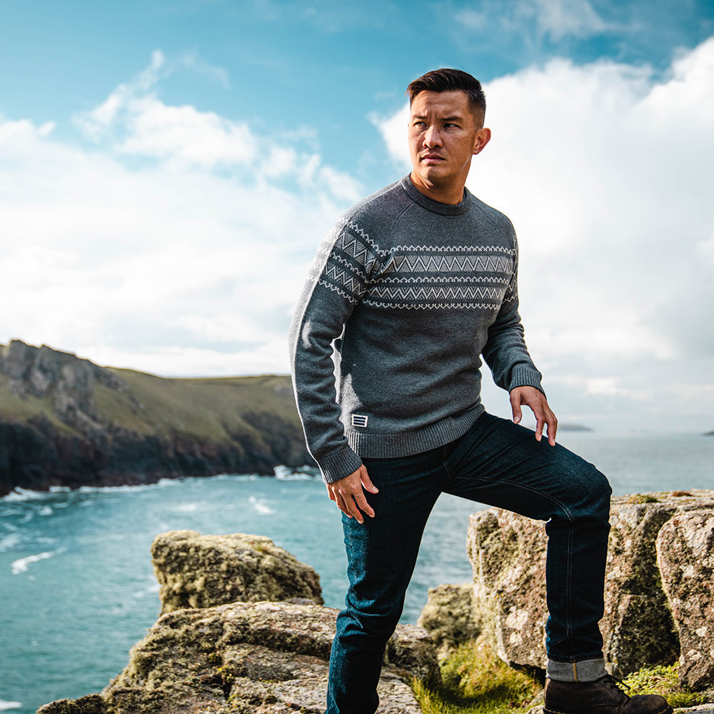 Unbound Supply Co. | Bølger | Mens Flakstad Fairisle Crew Sweater ...